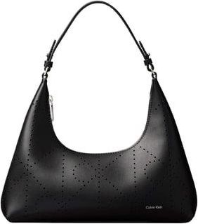 Calvin Klein Sac &eacute;paule perforation logo en cuir