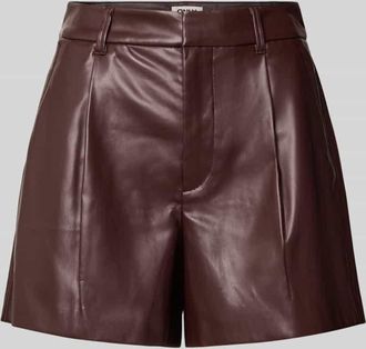 Only Relaxed Fit Shorts mit Bundfalten in Lederoptik LEA