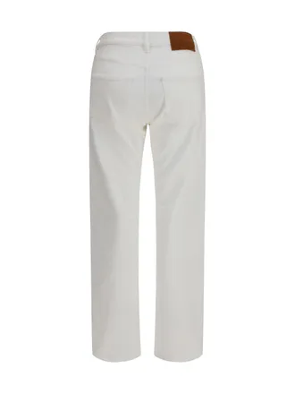 Umit Benan Womens Victoria Jeans White Cotton