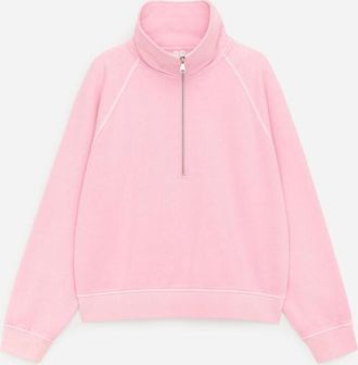 Arket French-Terry-Sweatshirt Mit Kurzem Rei&szlig;verschluss -Rosa