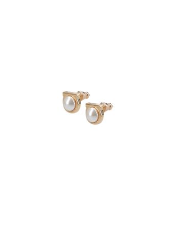 Ferragamo Earrings With Pearls Gancini