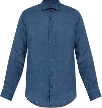Paul & Shark Homme, Chemises, Bleu, Taille: L Linen Shirt