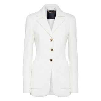 Philipp Plein Stretch Blazer mit drei Kn&ouml;pfen - - Jackets - Damen - Wei&szlig; - XS
