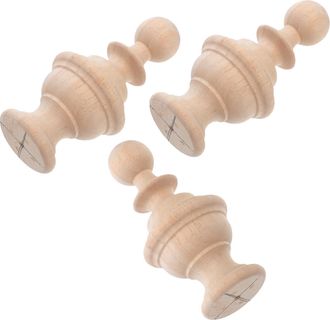 BESPORTBLE 3 St&uuml;ck Unbehandelte Holz Treppend&uuml;bel Endkappen 6x10cm Treppenpfostenkappen aus Geschnittenem Holz f&uuml;r Bettpfosten Gardinenstangen und M&ouml;bel Dekorati
