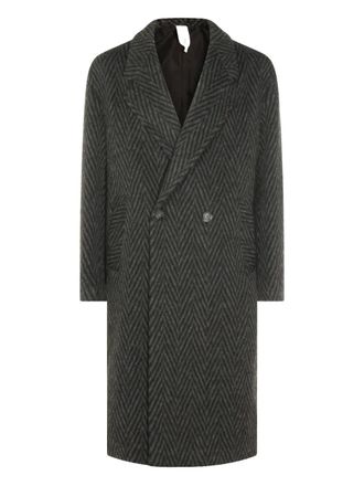 Hevò manteau croisé à motif de chevrons - Gris