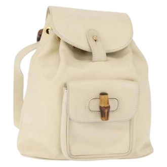 Gucci Pre-owned Lederrucksack - - Pre-owned - Damen - Wei&szlig; - ONE SIZE
