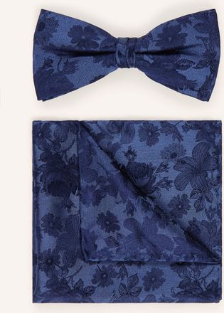 Olymp Set: Fliege Und Einstecktuch blau