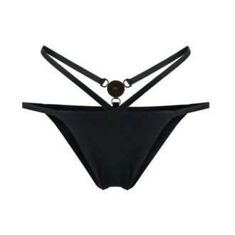 Versace Schwarze Sea Bikini Briefs mit Medusa Plaque - - Swimwear - Damen - Schwarzk - XL
