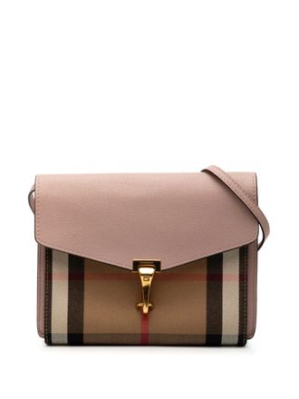 Burberry petit sac &agrave; bandouli&egrave;re Derby Macken &agrave; motif House Check (2000-2017) - Marron