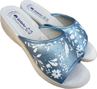 Inblu Sandales sanitaires ouvertes AZALEA plante anatomique confortable semelle int&eacute;rieure Soft recouverte de cuir sandales, bleu ciel, 39 EU