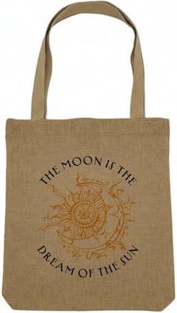 Fabulous Sac Shopping Tote Bag Aspect Lin - The Moon is the Dream of Sun Quote Bohemian - Sac de Courses Toile Epaisse 360g Beige Naturel Cabas Port&eacute; Epaule So
