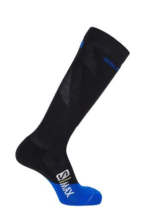 Salomon 1 Paar hohe Socken, Herren, S/MAX M, Polyamid/Merinowolle, Gr&ouml;&szlig;e: S (36-38), Schwarz/Blau (Black/Surf The Web), LC1019100