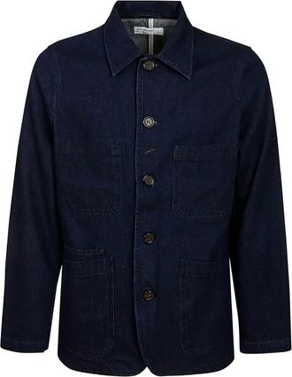 Universal Works veste à poches plaquées - Bleu