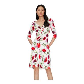 Diane Von F&uuml;rstenberg Kleid mit gerafften &Auml;rmeln - - Dresses - Damen - Mehrfarbig - S