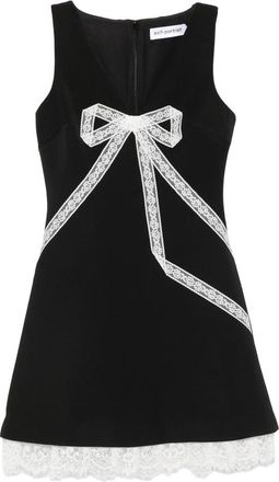 Self Portrait Lace-trim Bow-detail Mini Dress