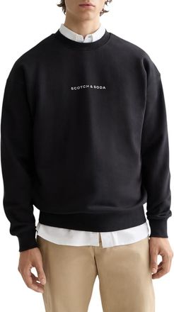 Scotch & Soda Herren Core - Logo Front Chest Sweatshirt, Black 0008, XL EU