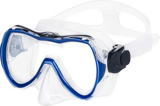 Aqua Speed ENZO Taucherbrille für Kinder | Tauchmaske | Einzellinse + UP-Schlüsselband, Farbe:Blau