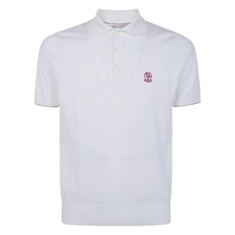 Brunello Cucinelli Homme, Tops, Blanc, Taille: M Polo en maille l&eacute;g&egrave;re