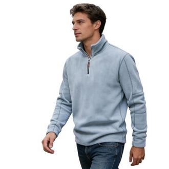 Generic Pull &agrave; manches longues pour homme - Automne et hiver - Col montant - D&eacute;contract&eacute; - Tendance - Col en V, bleu clair, XXL