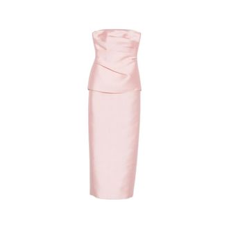 Solace London Lucille Drapierte tr&auml;gerlose Maxikleid - - Dresses - Damen - Rosa - L