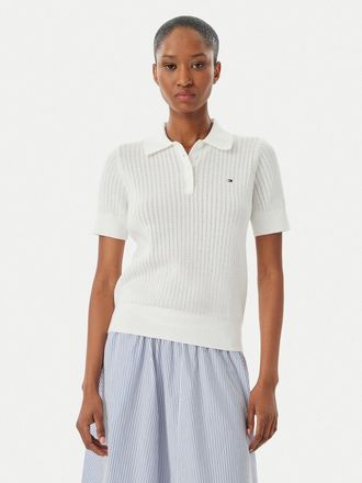 Tommy Hilfiger Poloshirt WW0WW49362 Wei&szlig; Slim Fit
