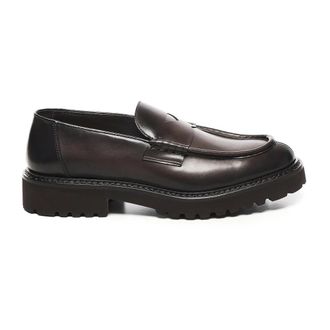 Doucal's Dunkelbraune Lederschuhe mit flacher Sohle - - Shoes - Herren - Braun - 43 1/2 EU