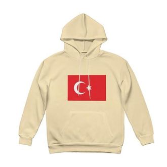 Generic Sweatshirts &Agrave; Capuche Mode Femmes Doublure Polaire Manches Longues Vintage Lacets Sweatshirts Turquie Drapeau Imprim&eacute; Chemises Cordon Hoodie Hauts pou