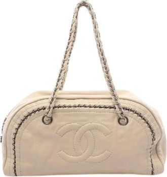 Chanel Sac bandouli&egrave;re Mini Boston Coco Mark Pre-owned - Femme - Pre-owned - Beige - Taille: ONE Size