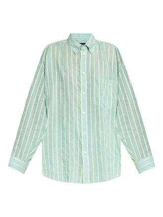 Balenciaga chemise &agrave; coupe ample - Vert