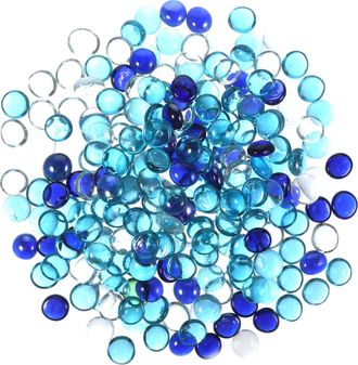 SOLUSTRE Bunte Flache Glasperlen für Aquarium Dekoration Vase Füllstoff DIY Schmucksteine Glatte Sichere Glassteine für Garten Bastelprojekte Farbenfrohe