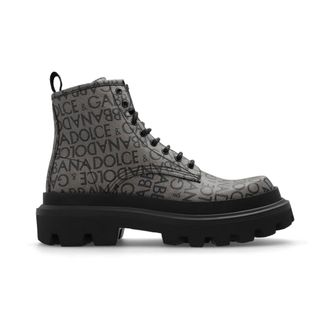 Dolce & Gabbana Homme, Chaussures, Gris, Taille: 43 EU Chaussures monogramm&eacute;es