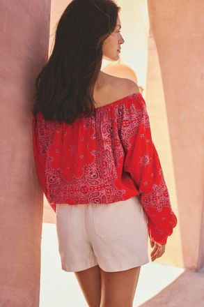 Next Langarmbluse Lang&auml;rmelige Bardot-Bluse mit Struktur (1-tlg)