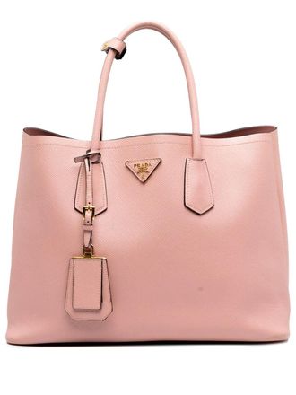 Prada grand sac à main Double en cuir Saffiano (2013-2025) - Rose