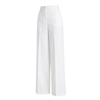 Pinko Pinko, Femme, Pantalons, Blanc, Taille: 36 FR Pantalon Large Taille Haute