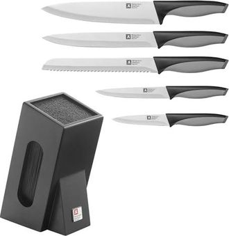 Richardson Sheffield Bloc spaghettis 5 couteaux - Advantage - Acier inoxydable 13 C, Finition Satinée - Noir et Gris