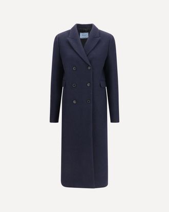 Prada Shetland wool double breasted Coat Female 42