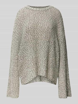 Gina Tricot Oversized Strickpullover mit geripptem Rundhalsausschnitt