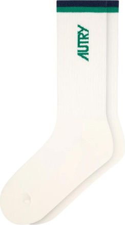 Autry Gestreifte Jacquard Logo Socken - - Underwear - Herren - Wei&szlig; - M