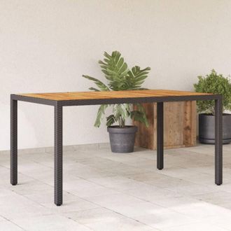 vidaXL Vidaxl - Table de jardin et dessus en bois dacacia noir r&eacute;sine tress&eacute;e