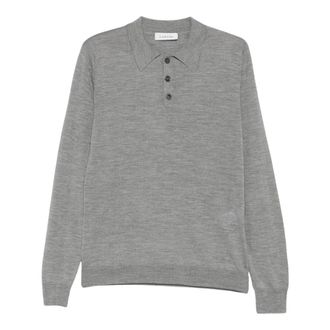 Lanvin Klassisches Poloshirt aus Merinowolle - - Tops - Herren - Grau - M