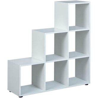 Altobuy Altobuy - teo - Etag&egrave;re Escalier 6 Compartiments Coloris Blanc