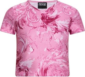 Versace Jeans Couture Femme, Tops, Rose, Taille: 38 FR Printed T-Shirt