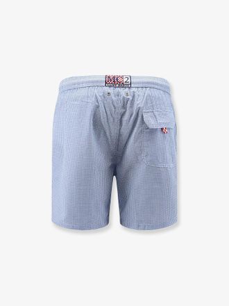 MC2 Saint Barth Mens Swim Boxer Shorts Blue Polyester