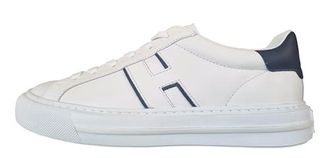 Hogan Chaussures Homme Sneaker H691 en Cuir HXM6910FU100ZL3014 Blanc et Bleu, Blanc, 41 EU