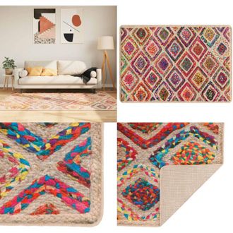vidaXL Teppich Waschbar Mehrfarbig 120x180 cm Rutschfest - Samt Teppich - Wohnzimmerteppich - Flur Teppich - Multifarben Teppich - Digital Bedruckt - Home &