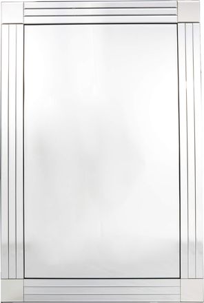 MirrorOutlet Moderner venezianischer Spiegel mit drei Kanten, Silber, 120 x 80 cm, YC020