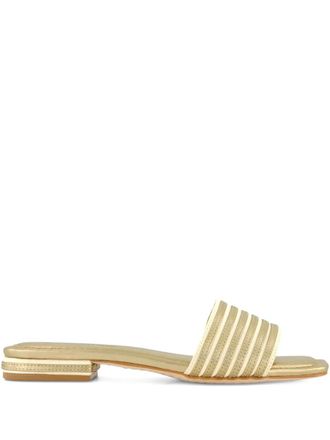 Bernardo Bernardo 1946 Myko striped metallic sandals - Gold