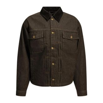 7 For All Mankind Klassische Jeansjacke mit Cordkragen - - Jackets - Herren - Braun - M