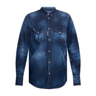 Dsquared2 Homme, Chemises, Bleu, Taille: XL Chemise en denim &agrave; manches longues