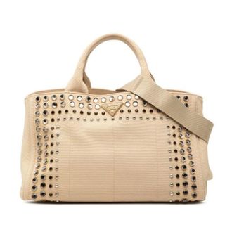 Prada Sac &agrave; main vintage en toile Pre-owned - Femme - Pre-owned - Beige - Taille: ONE Size